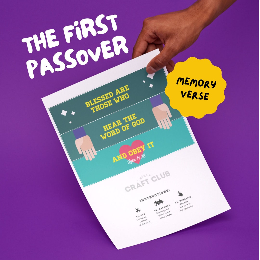 PASSOVER MEMORY VERSE Kids Bible Craft for Passover Activity for Family ...