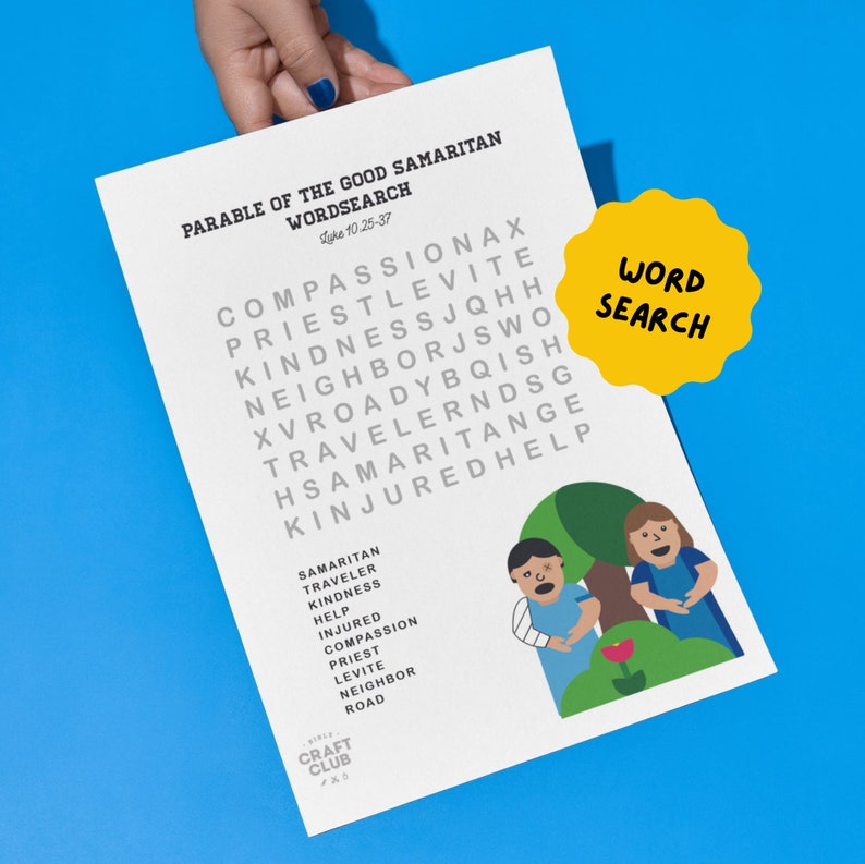 GOOD SAMARITAN PARABLE Activity Pack for Kids Memory Verse Printable ...