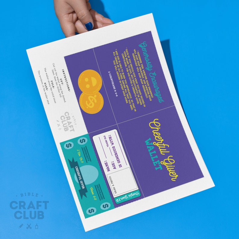 CHEERFUL GIVER Bible Craft for Sunday School Lesson for Homeschool ...