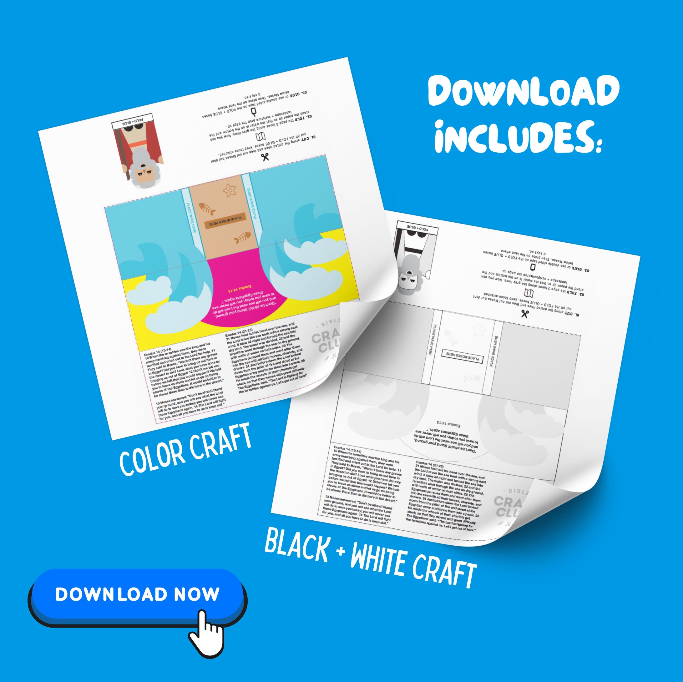 CROSSING RED SEA Moses Miracle of Jesus Bible Craft for Sunday School ...