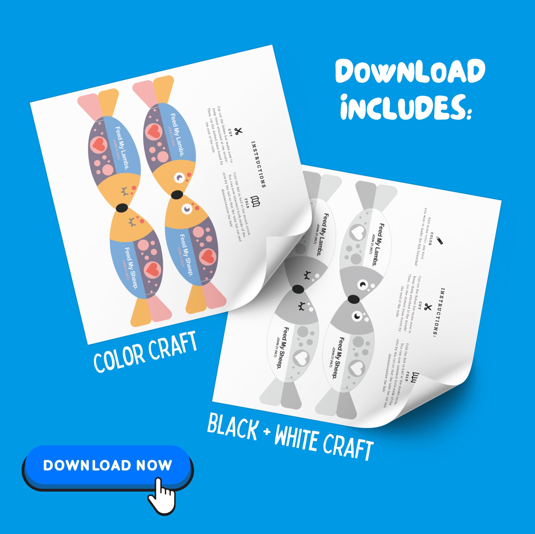 FISHERS OF MEN Miracle of Jesus Bible Craft for Church Lesson for ...