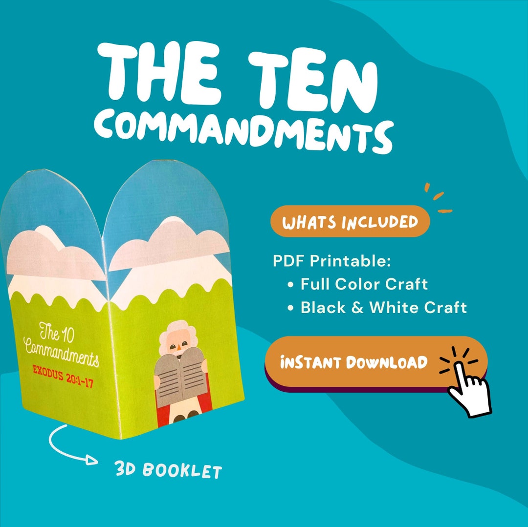 THE TEN COMMANDMENTS Bible Craft for Sunday School Lesson for ...