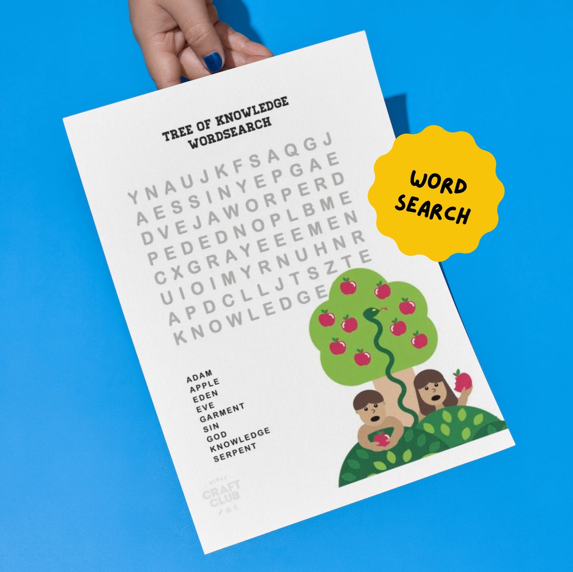 TREE OF KNOWLEDGE Activity Pack for Kids Bible Memory Word Search for ...