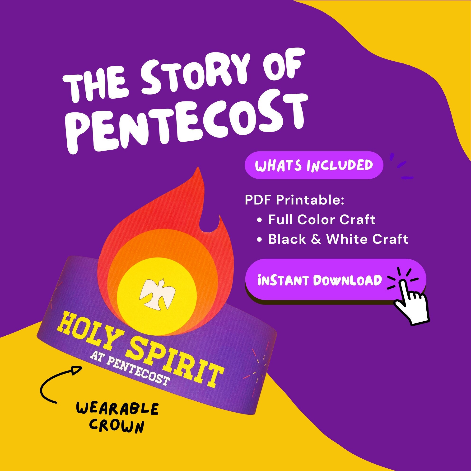 STORY OF PENTECOST Bible Craft for Sunday School Lesson for Homeschool ...