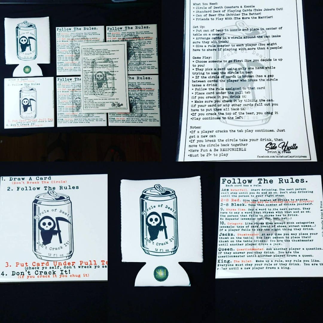 Circle of Death Drinking Game Coaster Set - Etsy