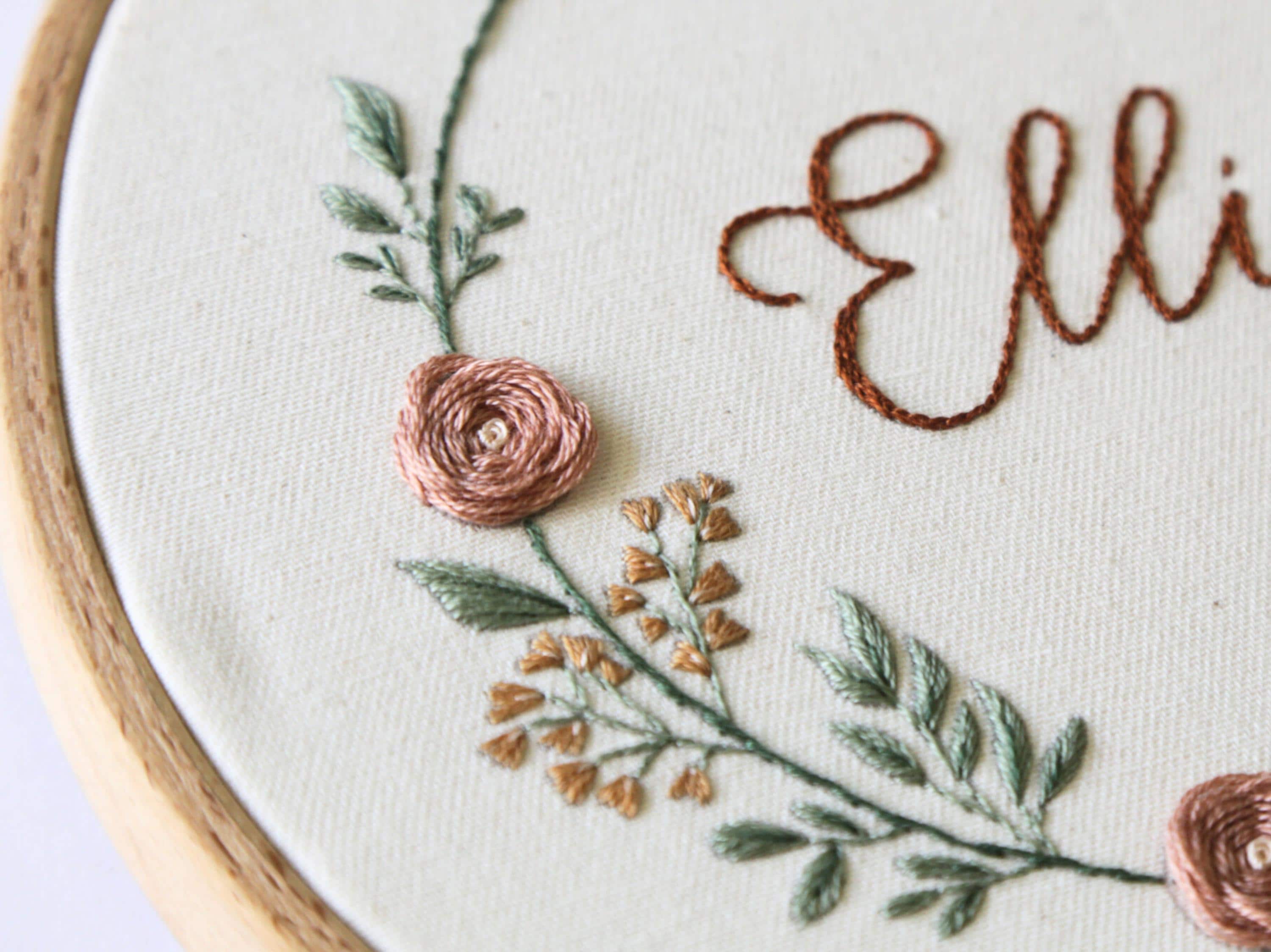 Wildflower Custom Baby Name Sign Embroidery Pattern, Native Floral ...