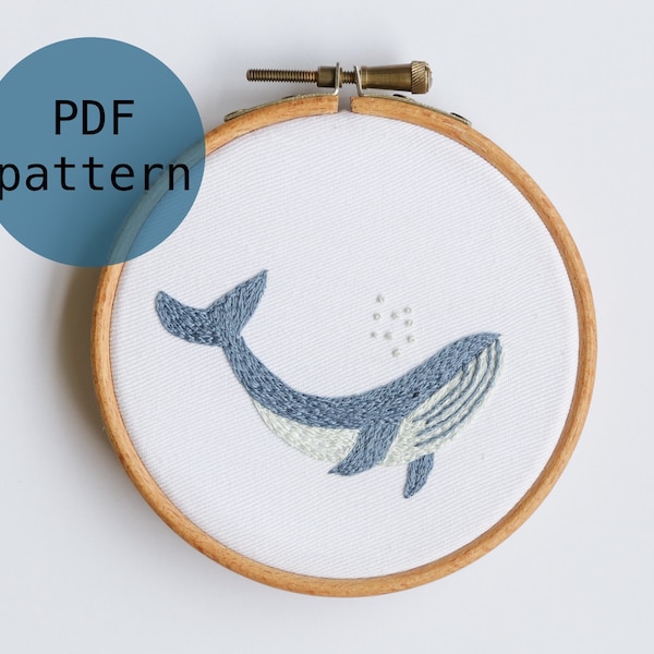 Whale Embroidery - Etsy