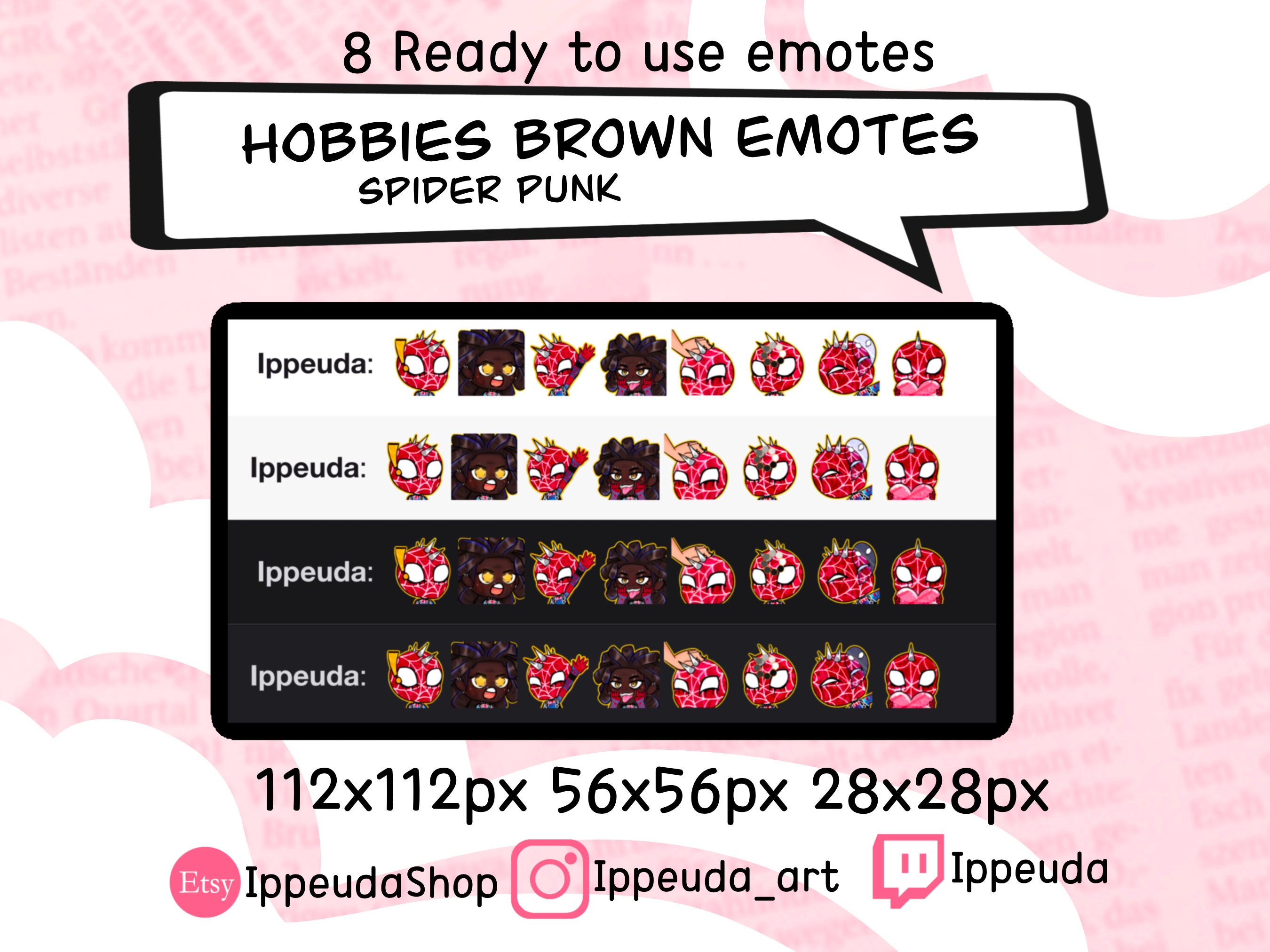 Hobie Brown Twitch Emotes | Spider Punk |vtuber | Pngtuber | Streamer ...