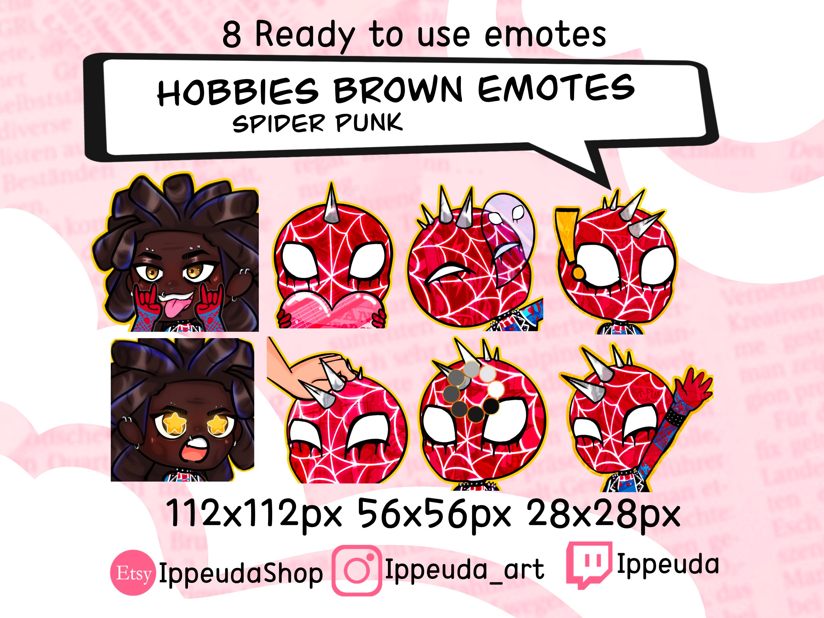 Hobie Brown Twitch Emotes | Spider Punk |vtuber | Pngtuber | Streamer ...