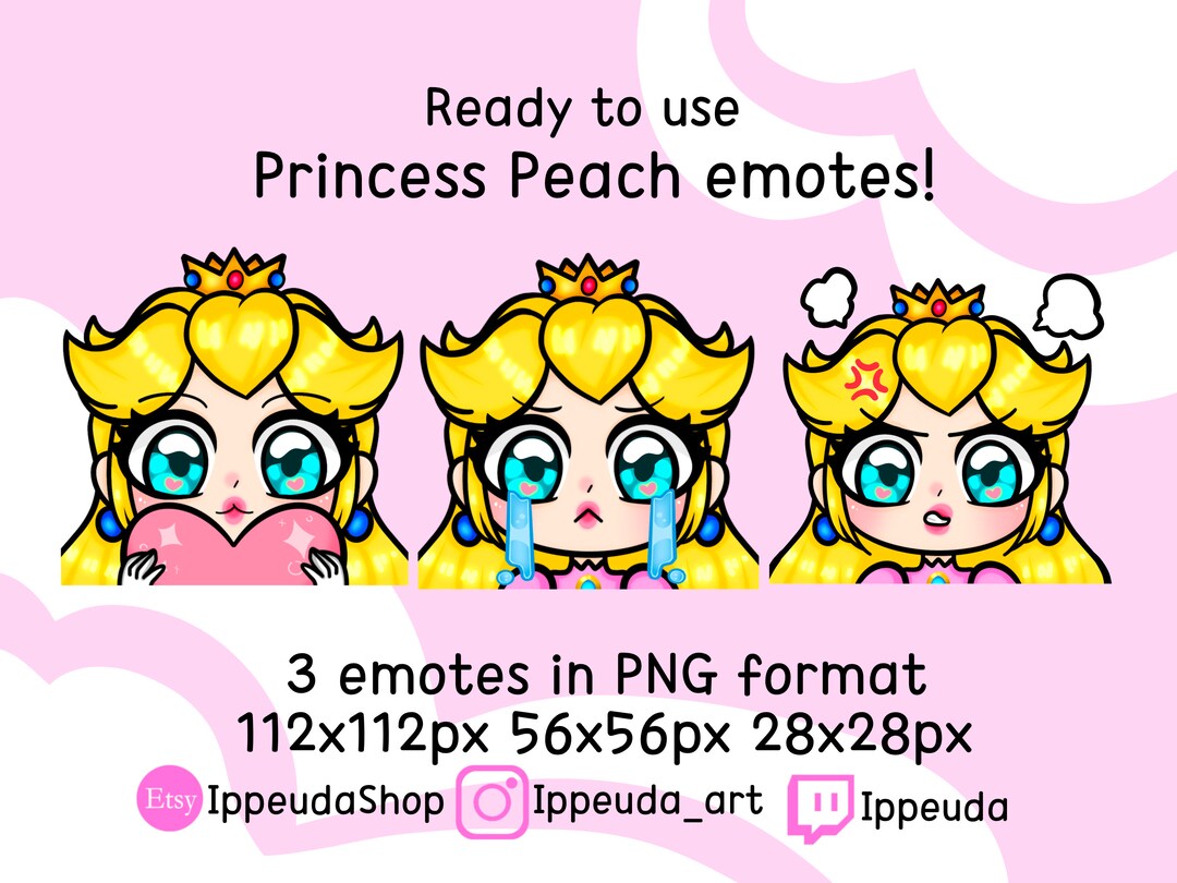 Princess Peach Twitch Emote |vtuber | Pngtuber | Streamer | Vroid ...