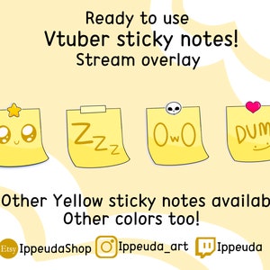 11x Yellow Tape Sticky Note Assets |vtuber | Pngtuber | Streamer ...