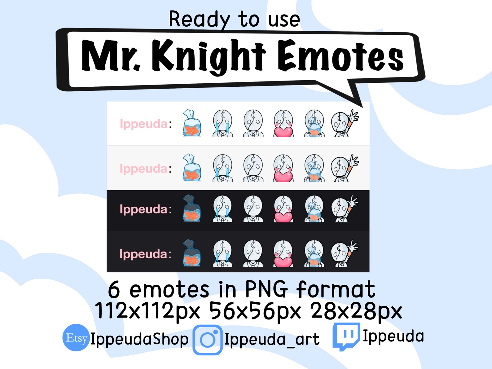 Mr. Knight Twitch Emotes |vtuber | Pngtuber | Streamer | Vroid ...