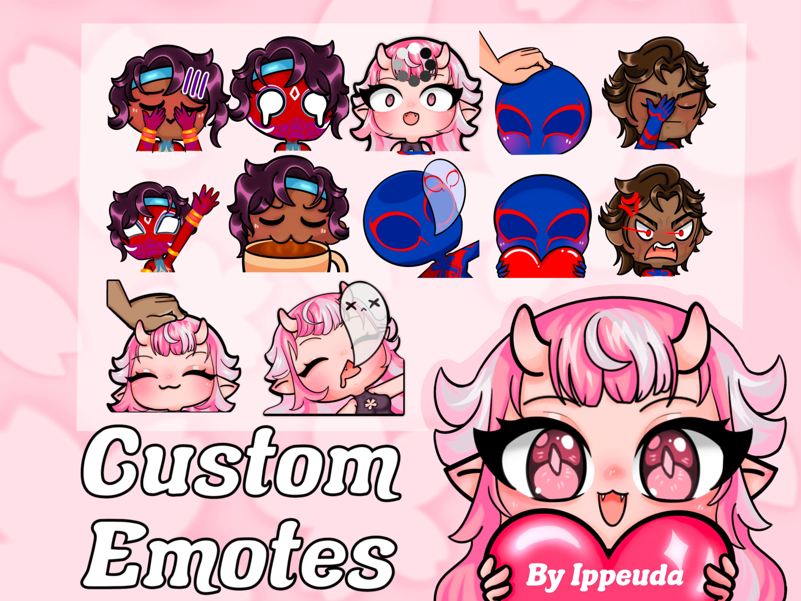 5 Cute Custom Emotes for Twitch, Discord, and Youtube | Chibi Anime ...