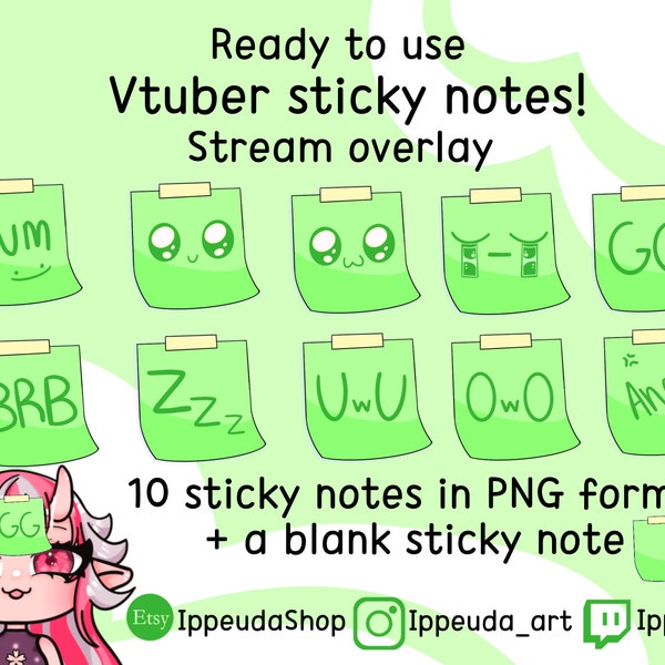 Sticky Note Vtuber Asset - Etsy