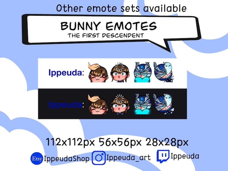 Bunny Emotes | the First Descendant |vtuber | Pngtuber | Streamer ...