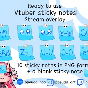 11x Blue Skull Sticky Note Assets |vtuber | Pngtuber | Streamer | Vroid ...