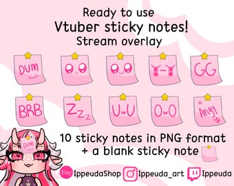 11x Green Skull Sticky Note Assets |vtuber | Pngtuber | Streamer ...
