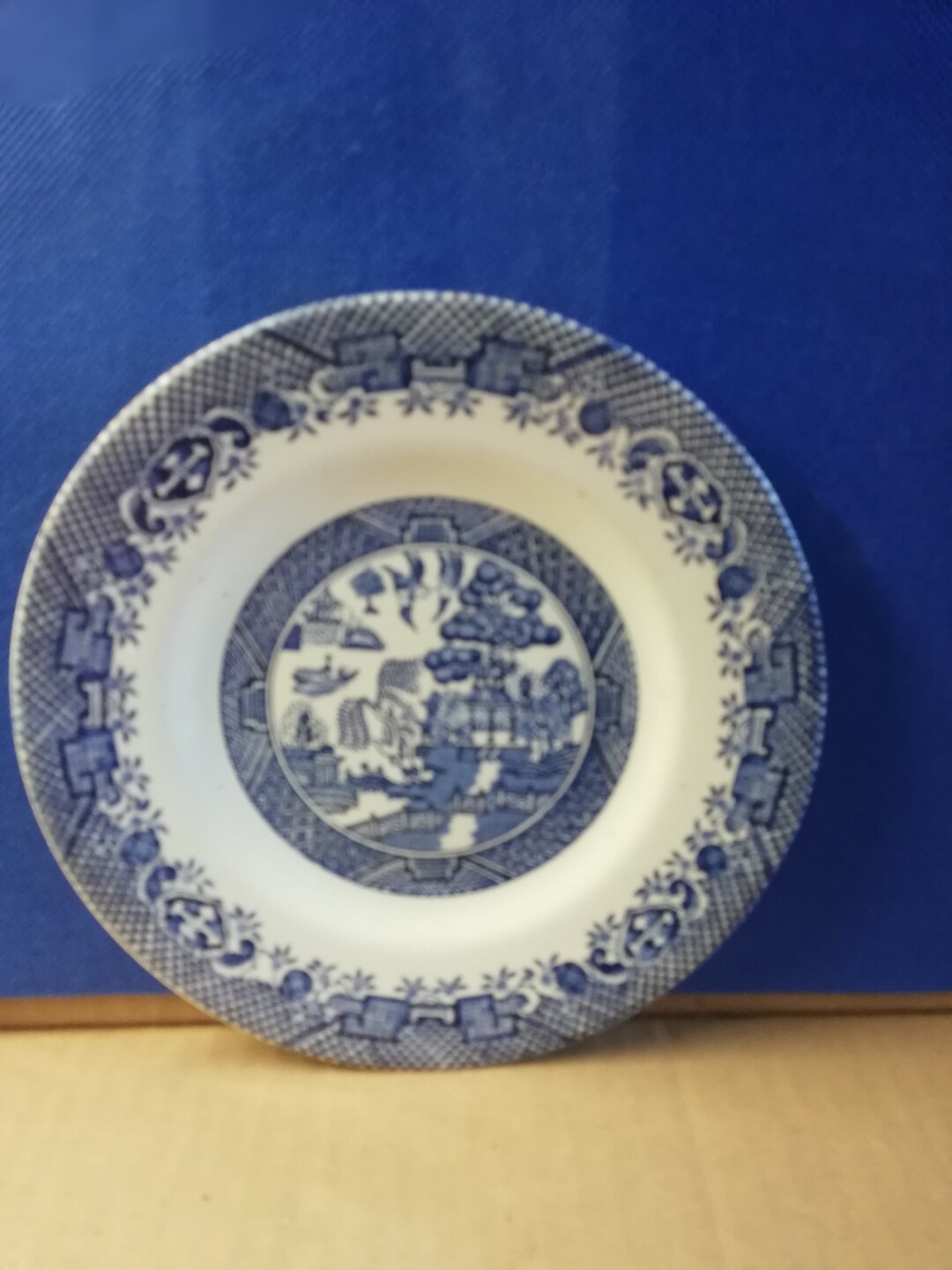Barratts Willow 7 Plate Blue and White - Etsy