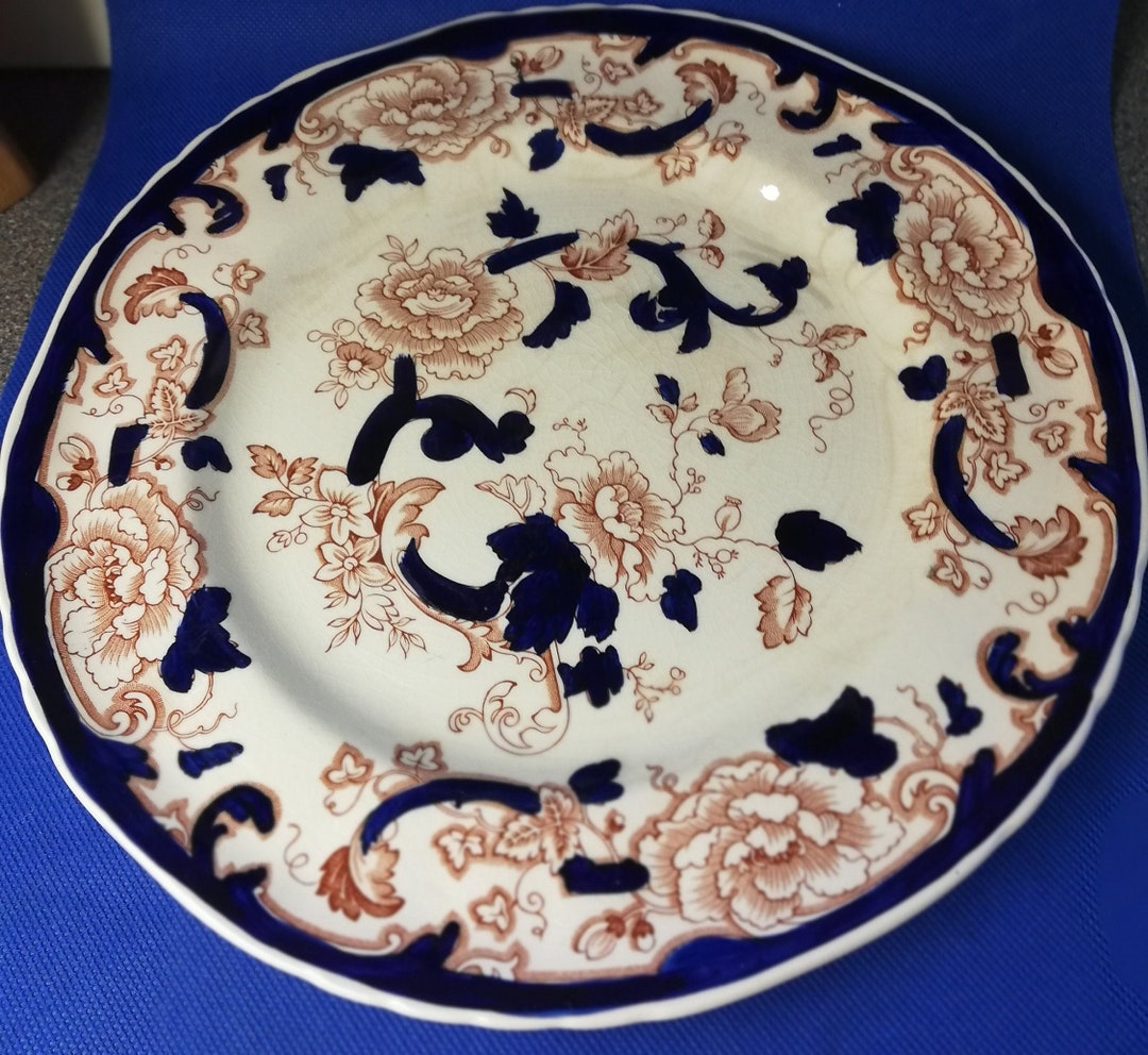 Mason's Ironstone Blue / Brown Mandalay Plate Dinner 26.5cm/ Salad 22 ...