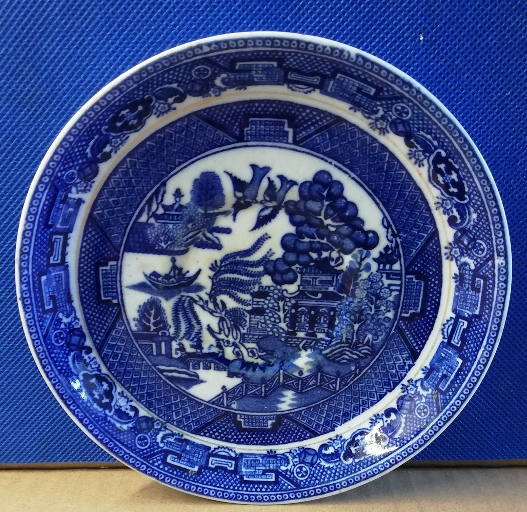 Sutherland Blue and White Saucer Willow Design With Birds 14cm - Etsy