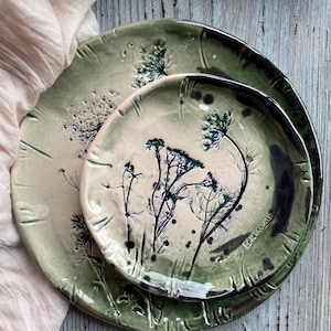 Unique Dinnerware Plates, Ceramic Dinner Plate, Rustic Breakfast Plate ...