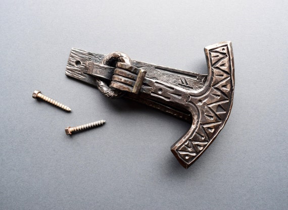 Wrought Iron Viking Hand Knocker Thor's Hammer Rustic - Etsy