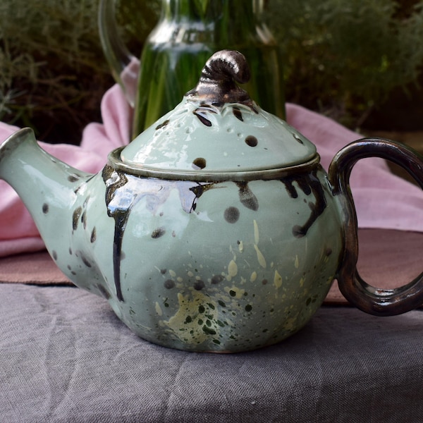 Green Teapot - Etsy