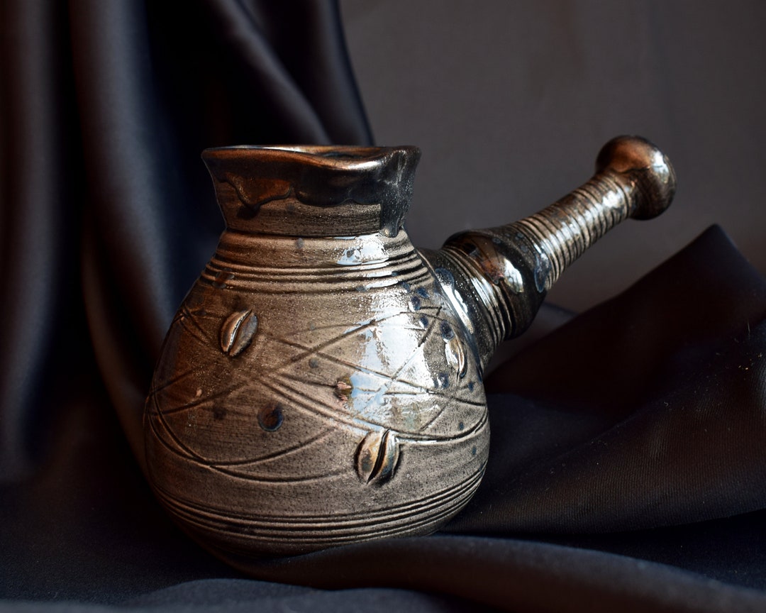 Handmade Clay Coffee Pot: Ceramic Cezve, Turkish Coffee Maker - Etsy