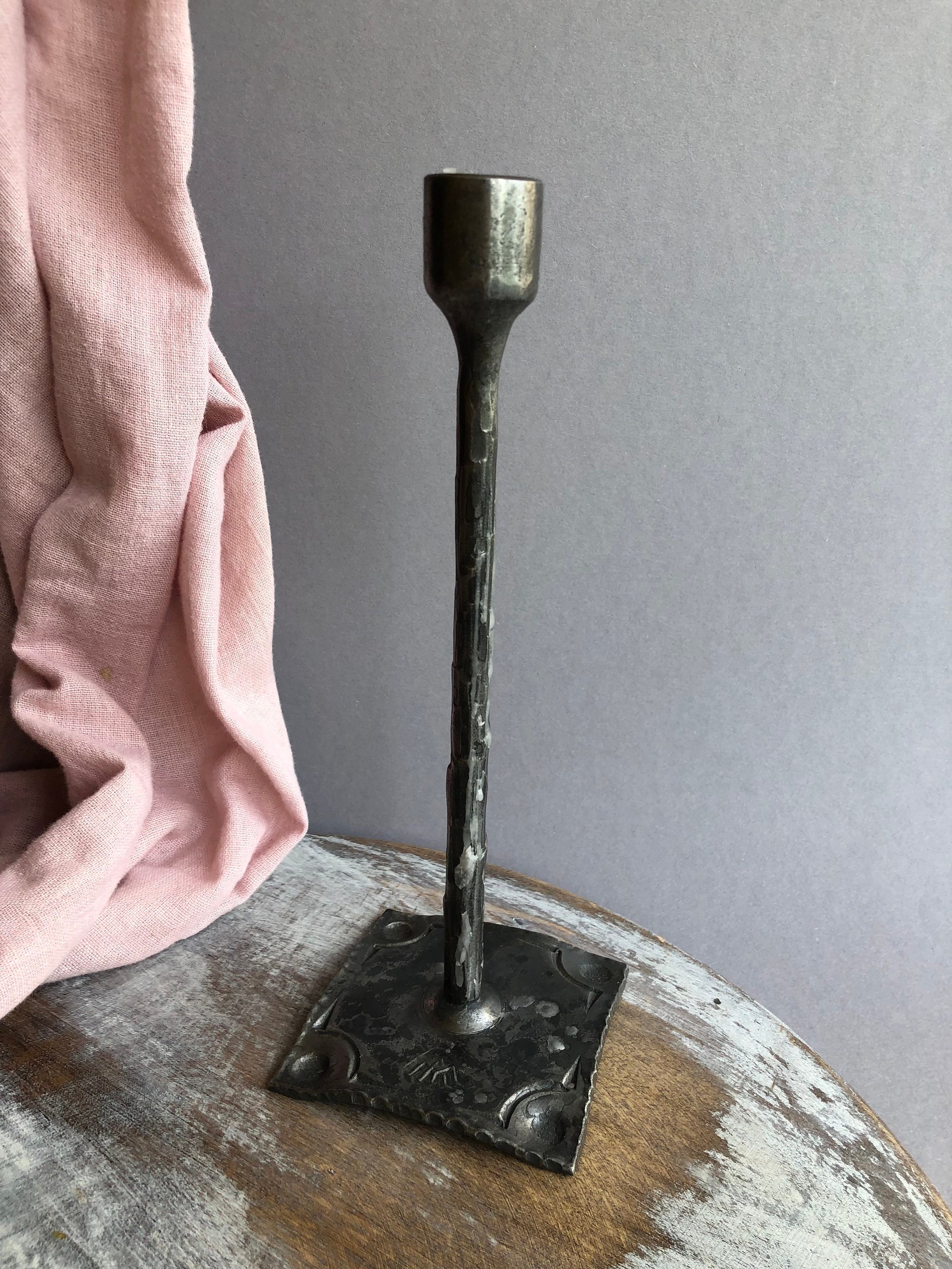 Wrought Iron Candlestick, Rustic Metal Candlestick, Spectacular Home ...