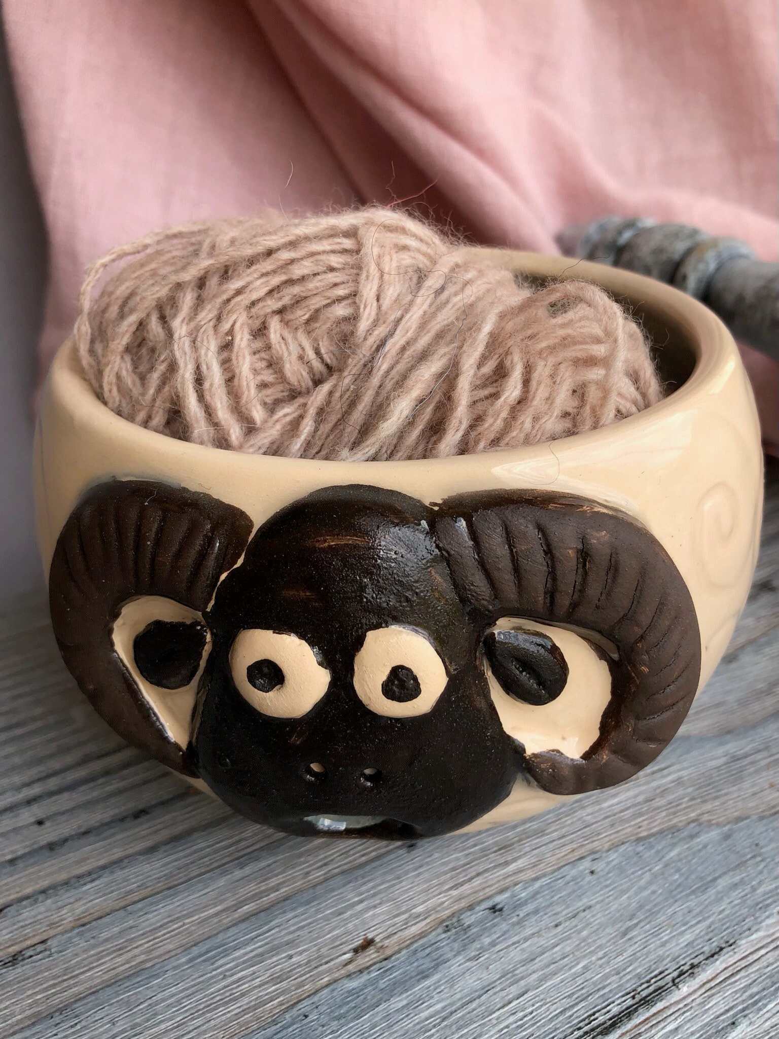 Ceramic Yarn Bowl Pottery Knitting Bowl Sheep for Balls of - Etsy