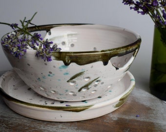 Small Ceramic Strainer / Colander - Etsy