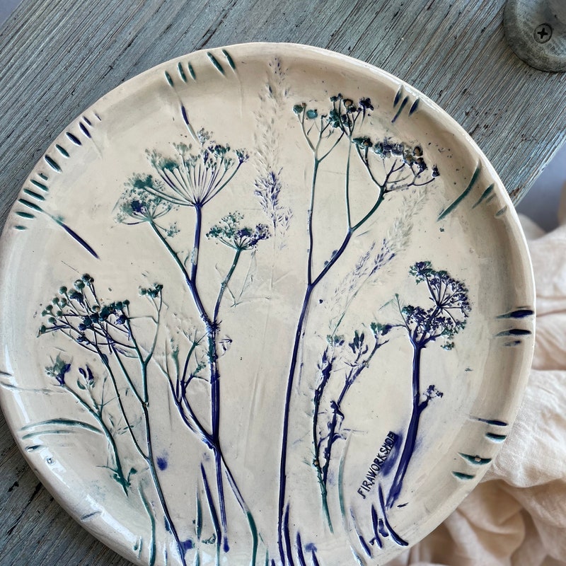 Ceramic Flower Plate - Etsy