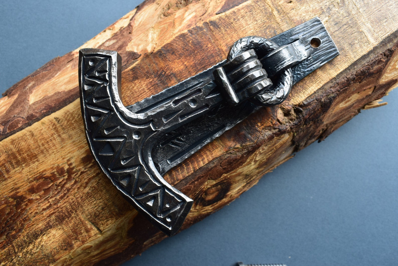 Wrought Iron Viking Hand Knocker Thor's Hammer Rustic - Etsy