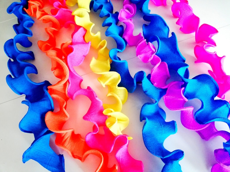 12 Mexican fiesta wall decor crepe paper garlands Rainbow | Etsy