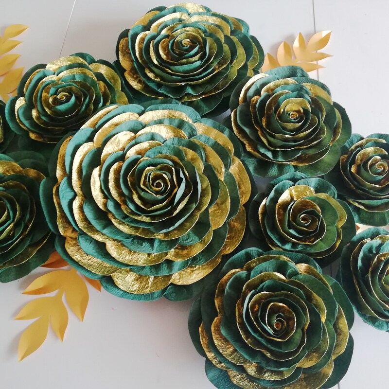 Green Paper Flowers - Etsy