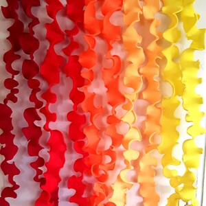 Mexican Fiesta, Streamers Backdrop Rainbow, Wall Decor, Ruffled Crepe ...