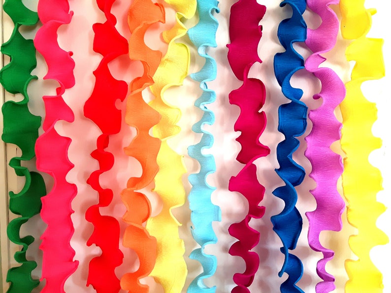 Mexican Fiesta Streamers Backdrop Rainbow Wall Decor Ruffled | Etsy