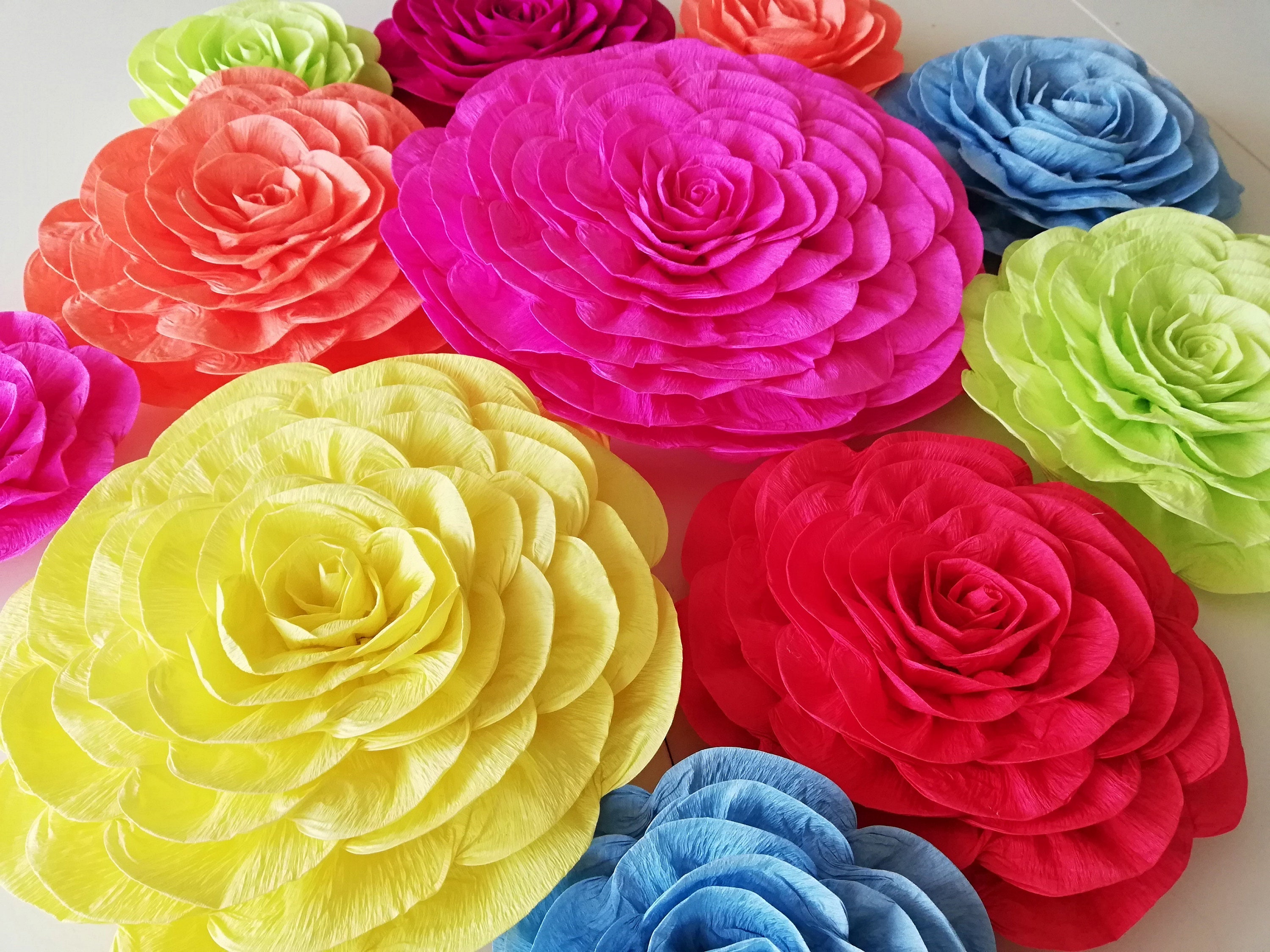Large Mexico Paper Flowers Wall Decor Fiesta Mexican - Etsy