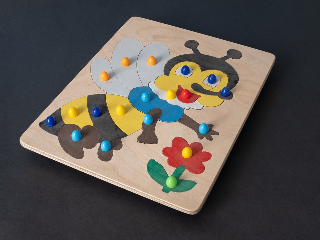 Wooden Bee Puzzle for Young Children - Etsy