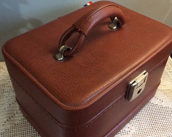 Leather train case | Etsy