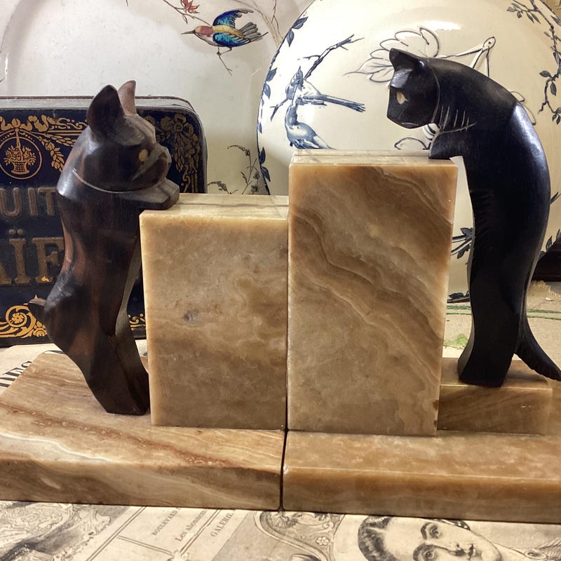 Cat Bookends - Etsy