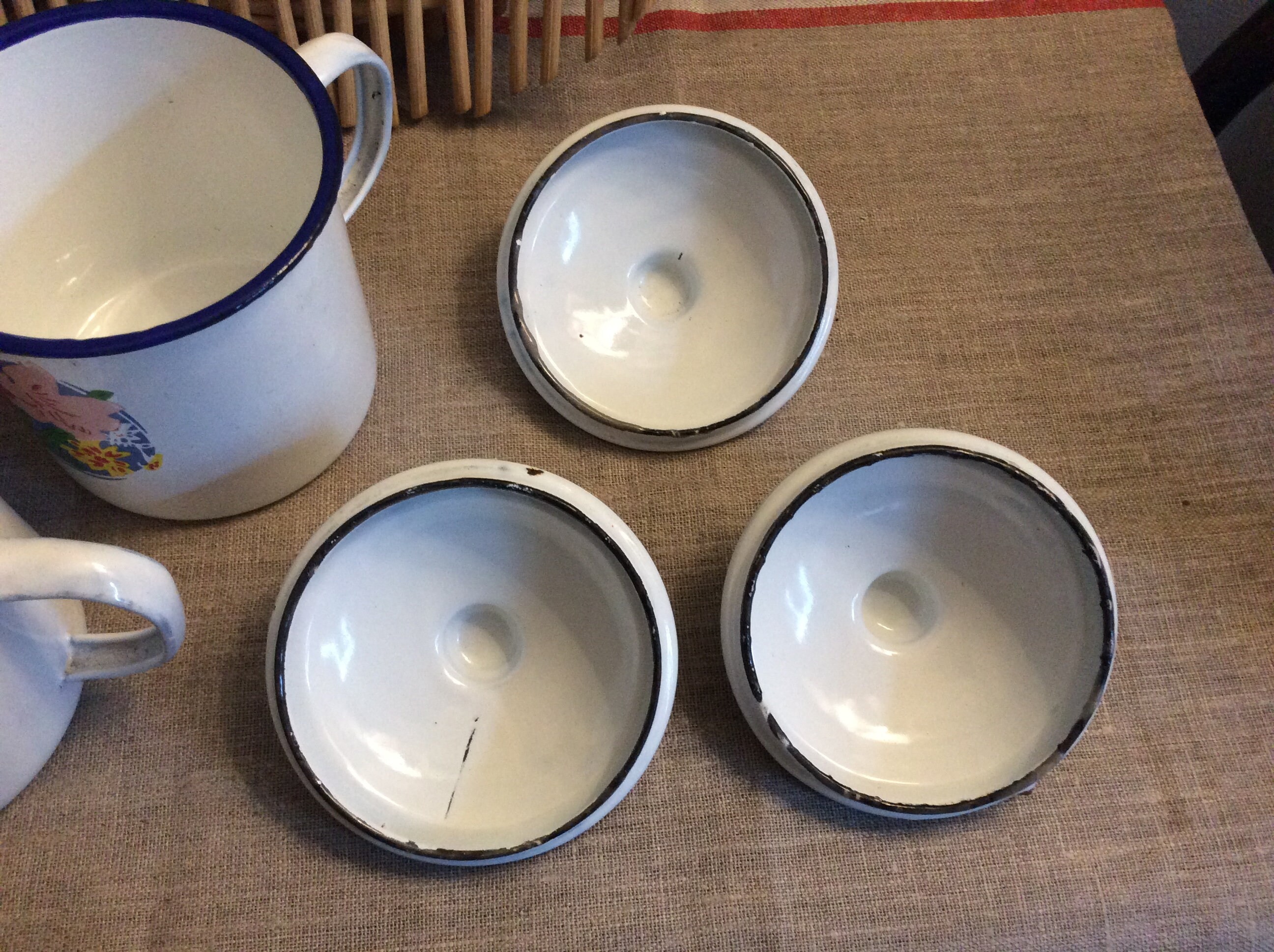 Kitchen Containers Old Enameled Container Enamel Mug Enamel Spice Jars ...