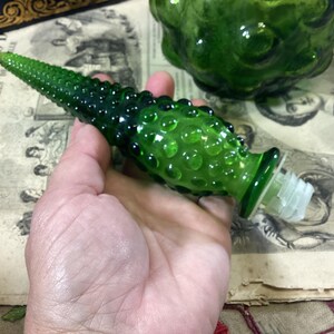 Vintage Collectible Green Genie Bottle With Bubble Pattern,retro Glass ...