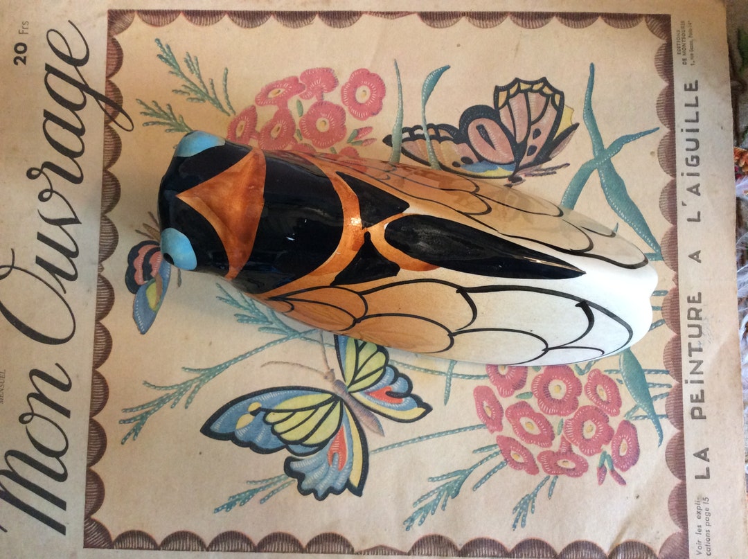 French Vintage Vallauris Ceramic Cicada Provencal Cicada Ceramic Cicada ...