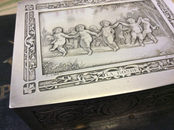 French Antique A Vion and B Wicker Silver Plated Jewe… - Gem