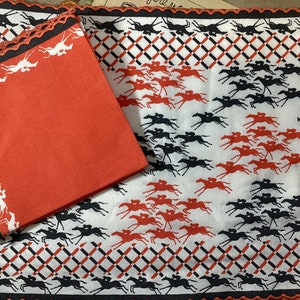 Set of 4 French Vintage Racing Horses Themed Table Placemats and ...