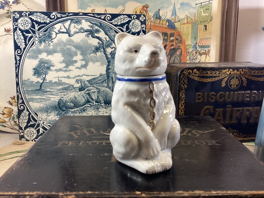 Antique Porcelaine Polar Bear Figurine Antique White Bear Mustard Pot ...