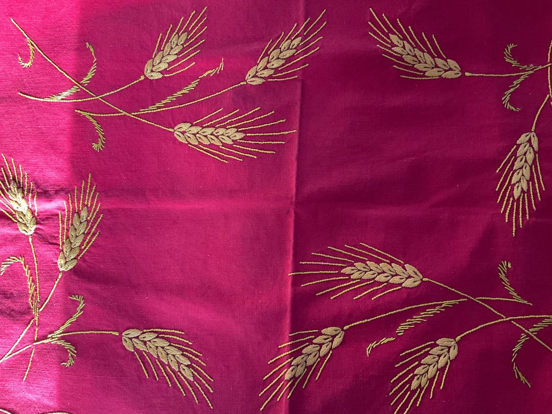 Small Ear of Wheat Hand Embroidered Tablecloth Small Table Square With ...