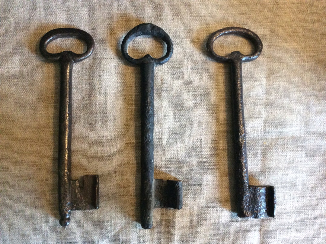 3 Large French Antique Iron Keys Old French Door Keys - Etsy