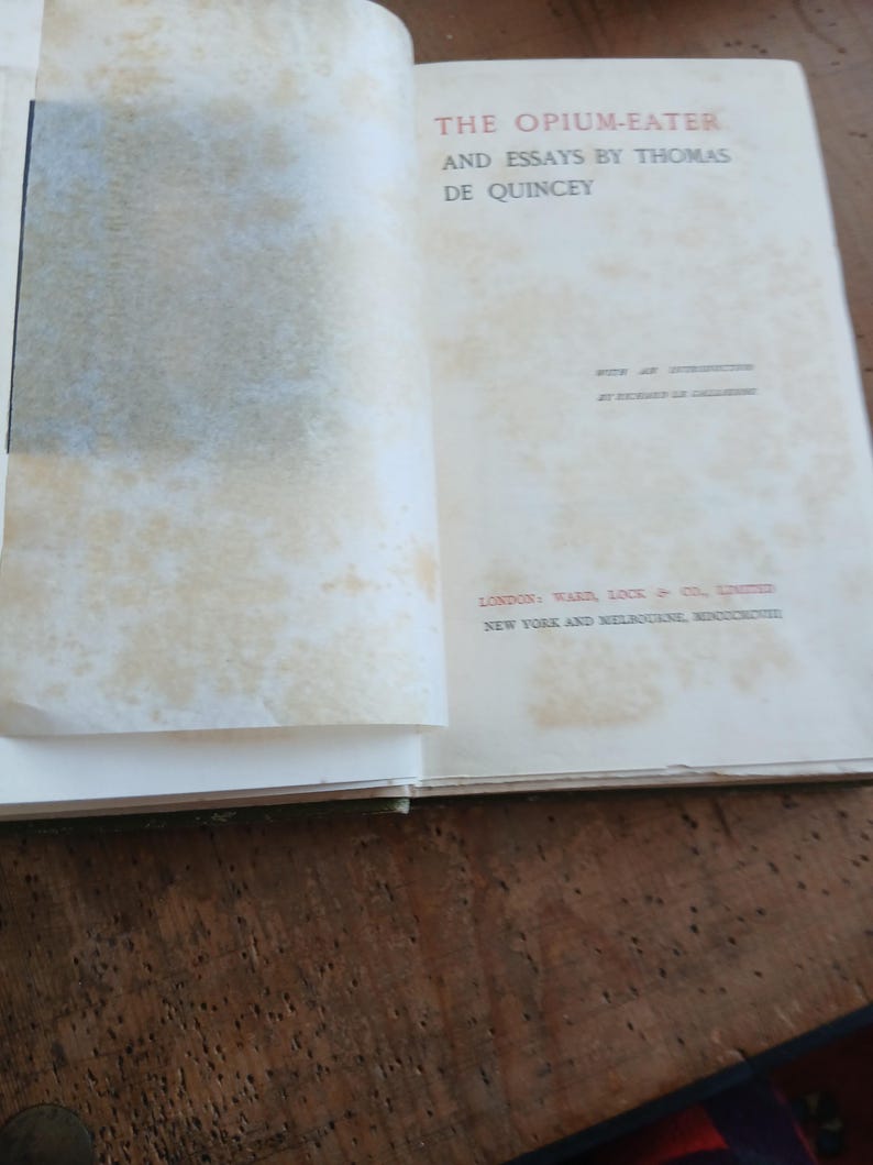 The Opium Eater by Thomas De Quincey - Etsy